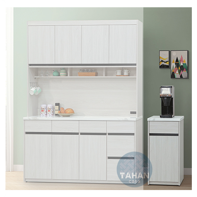 安其羅1.5尺白橡色碗碟櫃 - 大漢家具